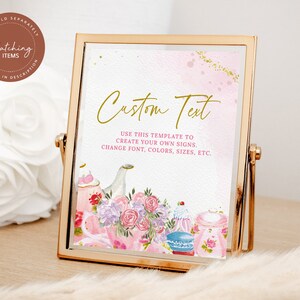 Tea Party Favor Tag EDITABLE, Floral Tea Birthday Thank You Sticker Tag ...