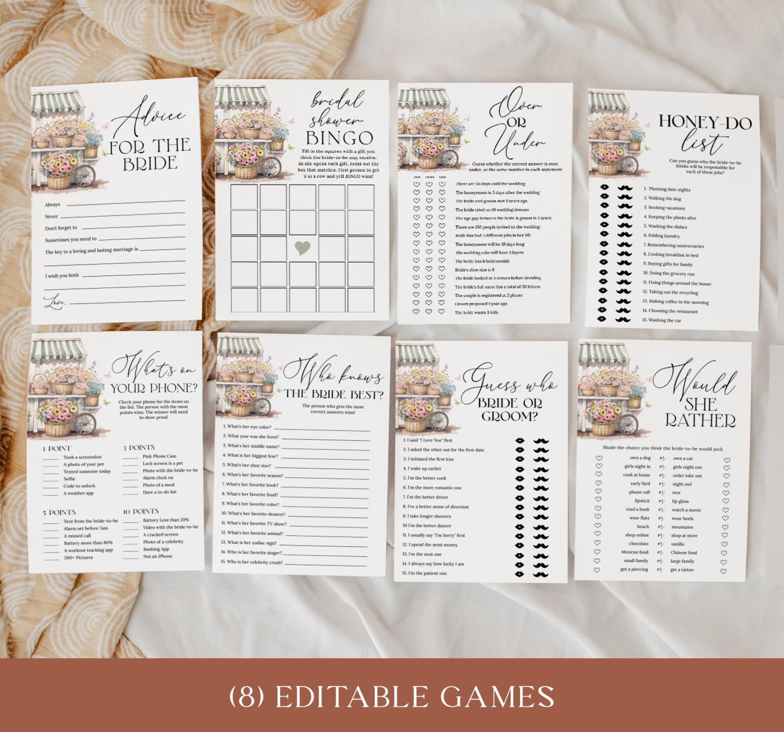 Fresh off the Market Bridal Shower Games Bundle, Editable Farmers ...