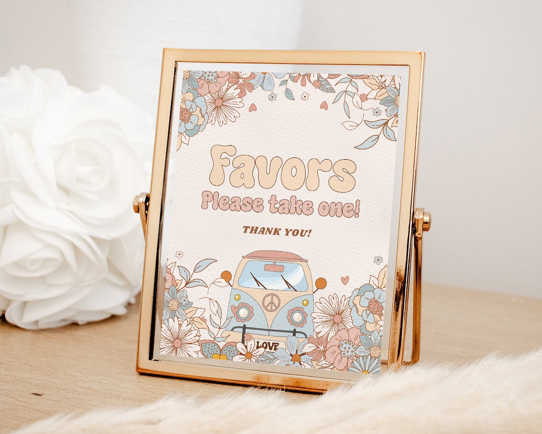 Groovy Party Favors Sign, Floral Groovy Birthday Please Take One Sign ...