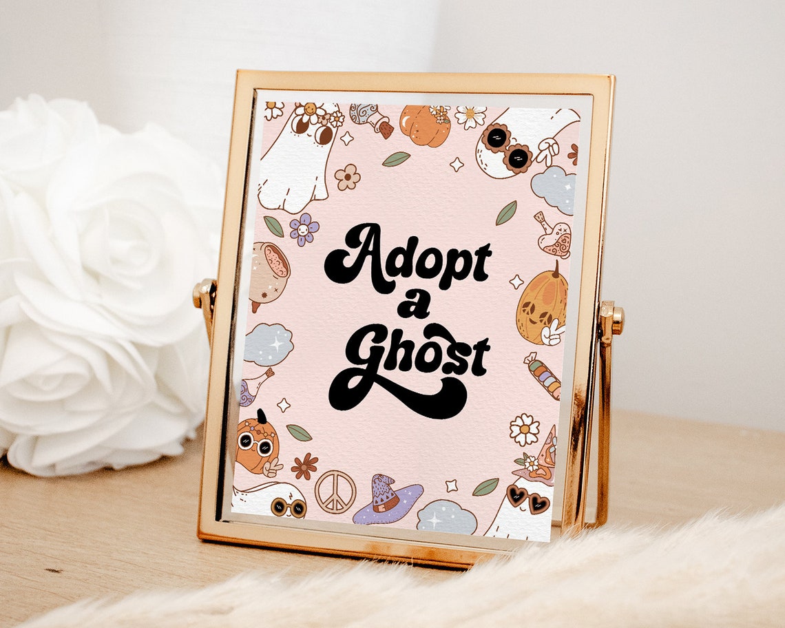 Adopt a Ghost Sign and Certificate, Printable Halloween Ghost Party ...