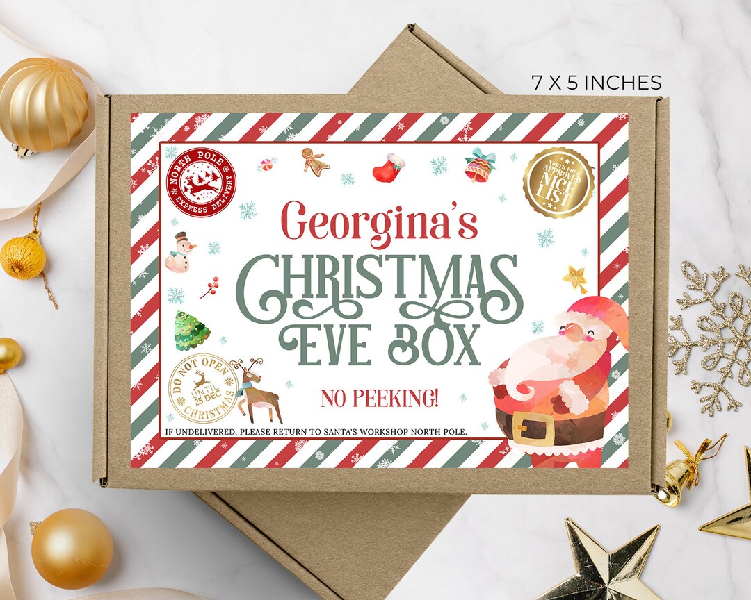 Christmas Eve Box Label EDITABLE, Special Delivery North Pole Mail ...