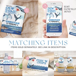 Shark Water Bottle Labels EDITABLE Under the Sea Party Labels - Etsy