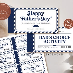 Fathers Day Gift Certificate EDITABLE, Personalized Father's Day Gift ...