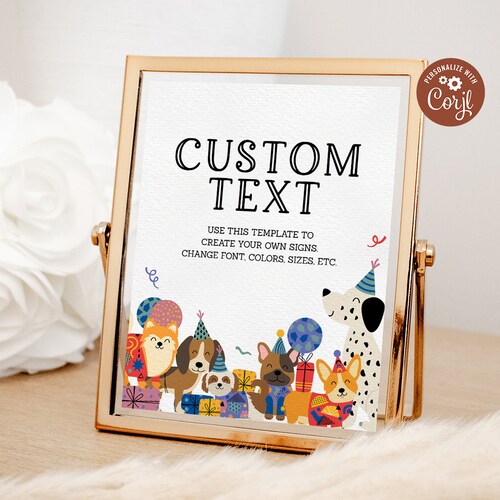 Editable Puppy Dog Birthday Party Welcome Sign Puppy Birthday - Etsy