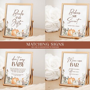 Little Pumpkin Baby Shower Welcome Sign EDITABLE, Fall Floral Baby ...