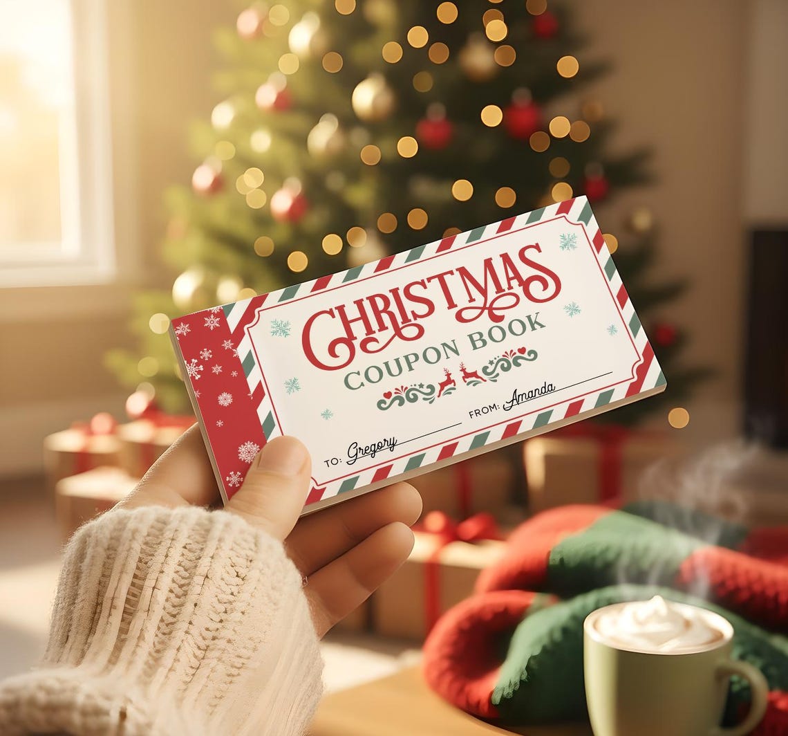 Christmas Coupon Book EDITABLE, Printable Coupon Book Template, Coupon ...