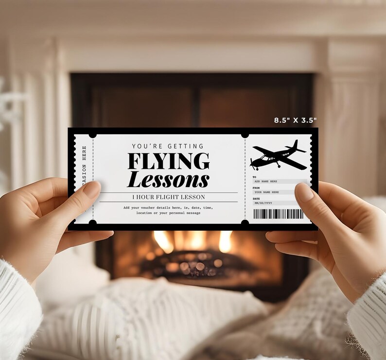 Flying Lessons Gift Voucher EDITABLE, Flight Lesson Certificate ...