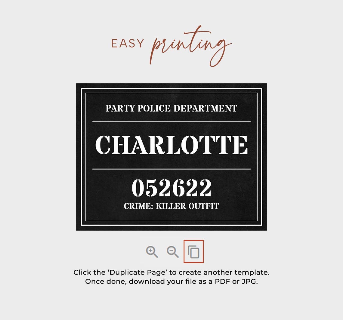 Mugshot Sign Board EDITABLE, Printable Mugshot Template, Mug Shot Sign ...