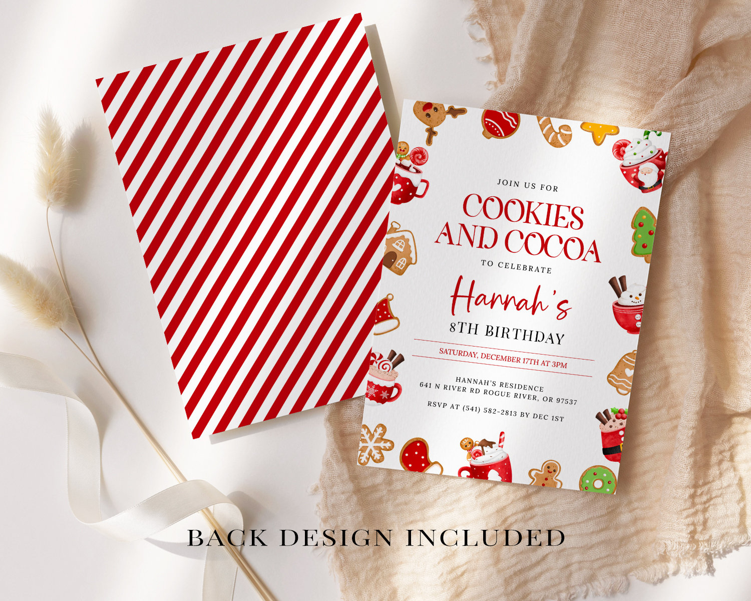 Cookies and Cocoa Birthday Invitation EDITABLE Hot Cocoa - Etsy