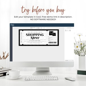 Shopping Spree Certificate EDITABLE, Shopping Day Gift Voucher ...