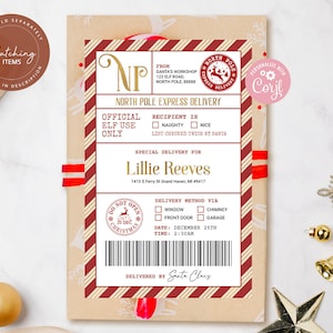 North Pole Special Delivery Tags EDITABLE, Personalized Christmas Tags ...
