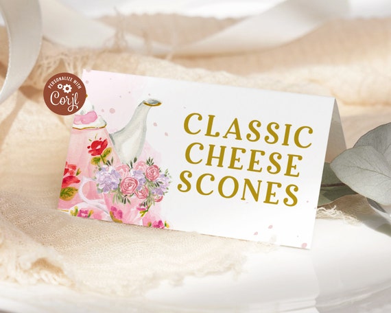 Tea Party Food Labels EDITABLE, Tea Party Place Card Tent Printable ...