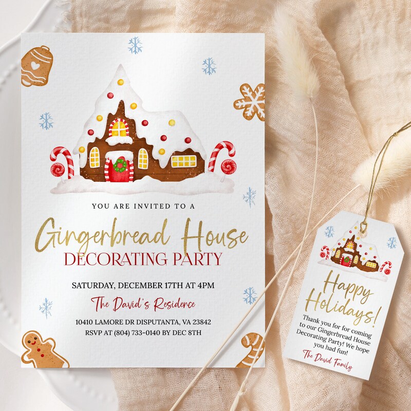 Gingerbread Invite - Etsy