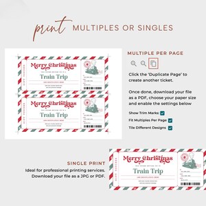 Train Christmas Ticket EDITABLE, Printable Santa Train Ticket, Surprise ...