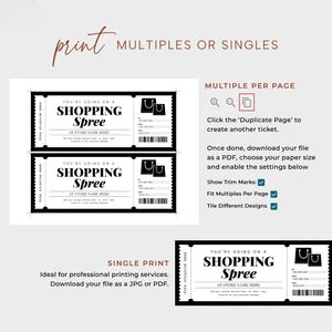 Shopping Spree Certificate EDITABLE, Shopping Day Gift Voucher ...