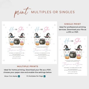 Little Boo Gender Reveal Invitation EDITABLE, Halloween Gender Reveal ...