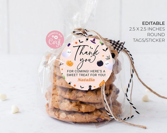 Halloween Favor Tags Editable, Hey Boo Thank you Stickers Printable ...