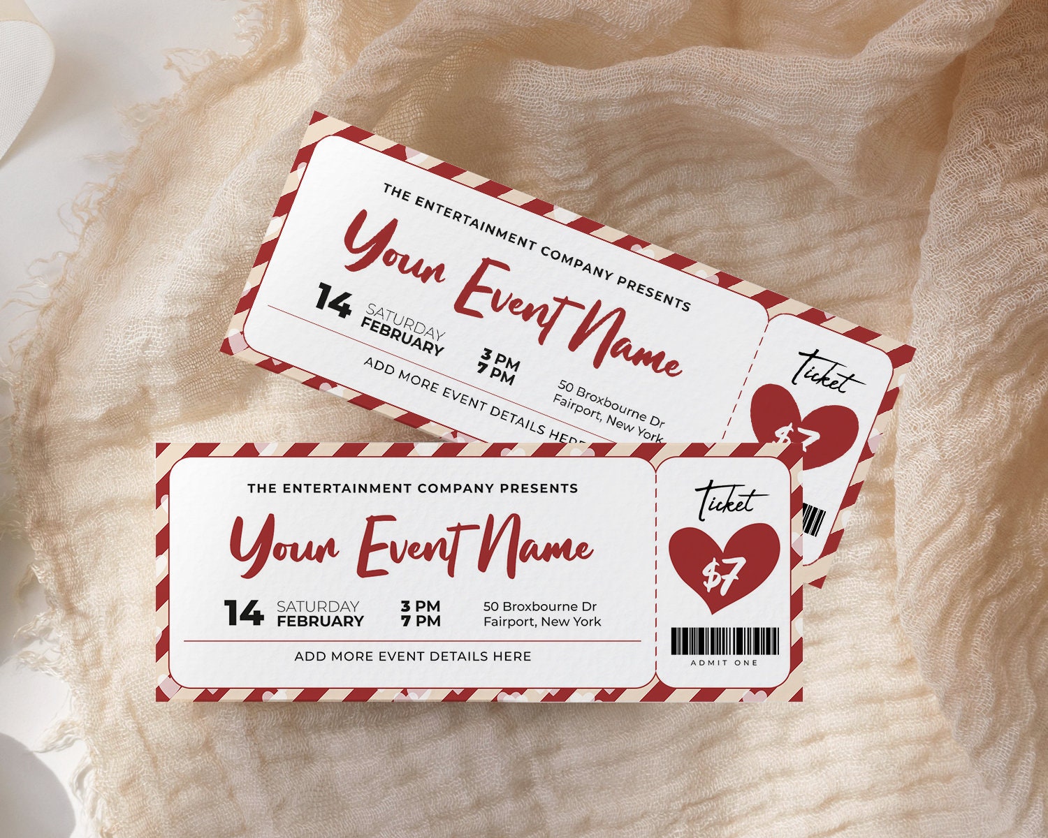 Valentines Event Ticket Editable, Printable Party Ticket Template ...