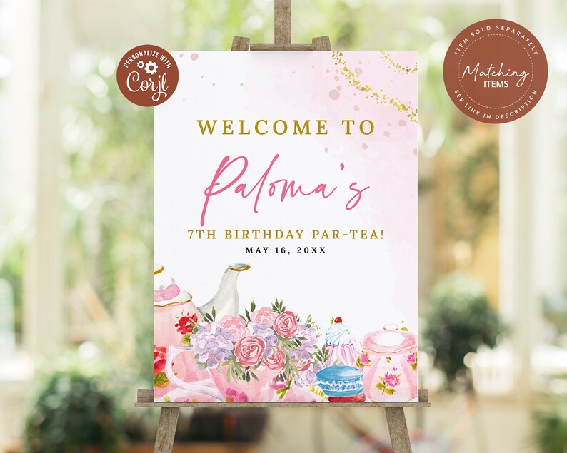 Tea Party Food Labels EDITABLE Tea Party Place Card Tent - Etsy