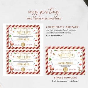 Santa Claus Official Nice List Certificate EDITABLE, Elf Nice List ...