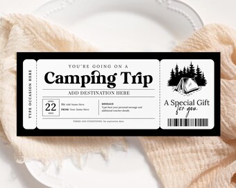 Editable Camping Trip Voucher, Surprise Camping Trip Coupon ...