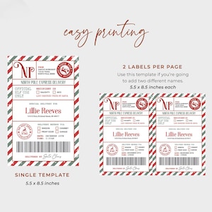 Elf Mail Shipping Labels EDITABLE, Elf Special Delivery Sticker Label ...