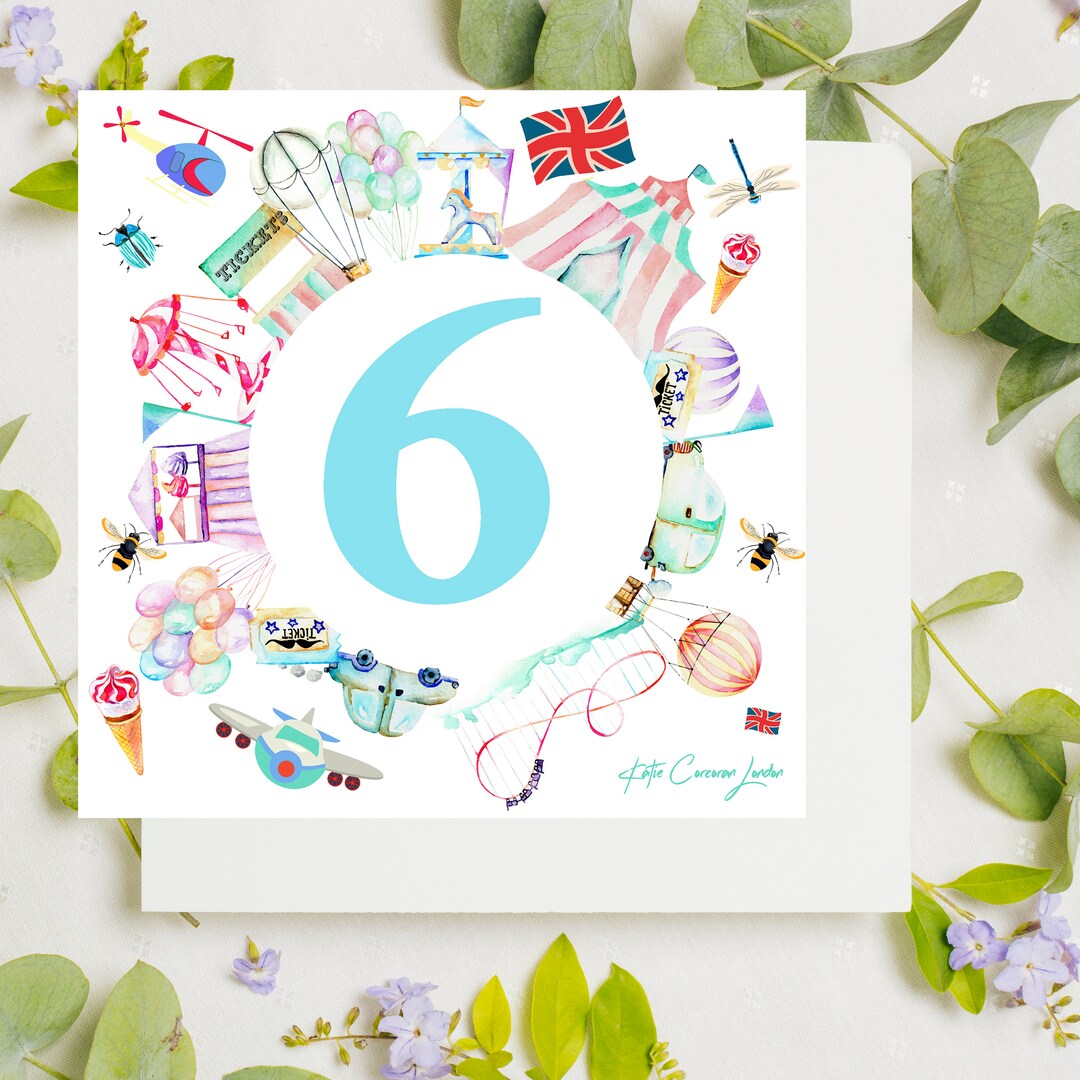 Boys 6th Birthday Card Uk Boys Birthday Card Uk Age 6 - Etsy