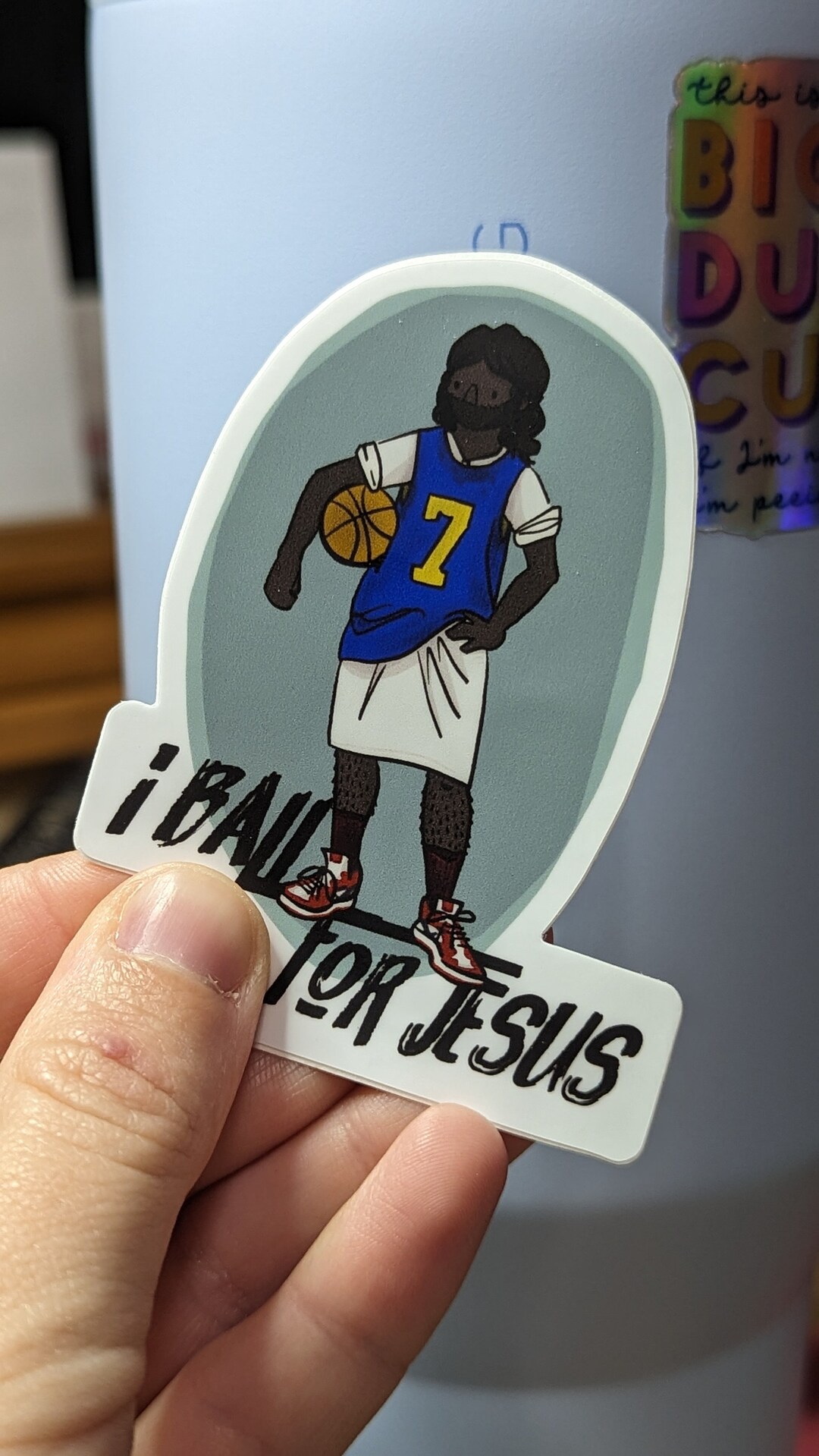 Jesus Sticker, I Ball for Jesus, Church Ball, Basketball, Sports ...