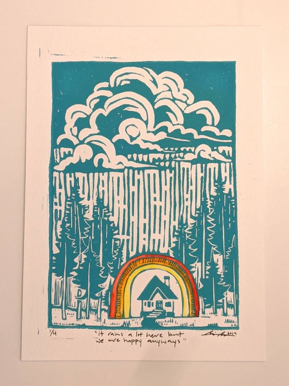 It Rains a Lot Here but We Are Happy Anyways Pacific - Etsy