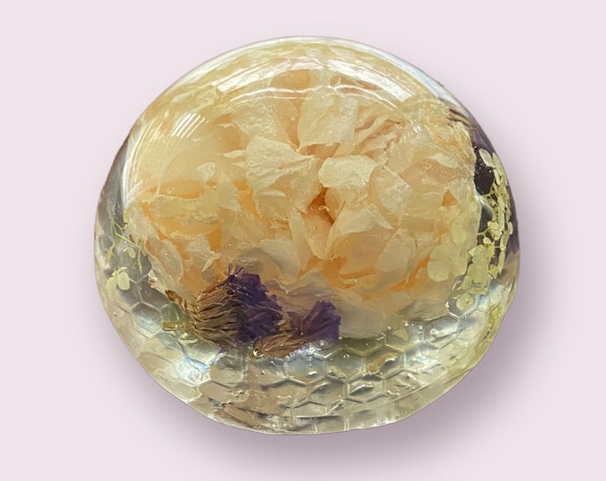 Real Preserved Peony Encased in Resin. Measures 6 Inches Across. 2.5 ...