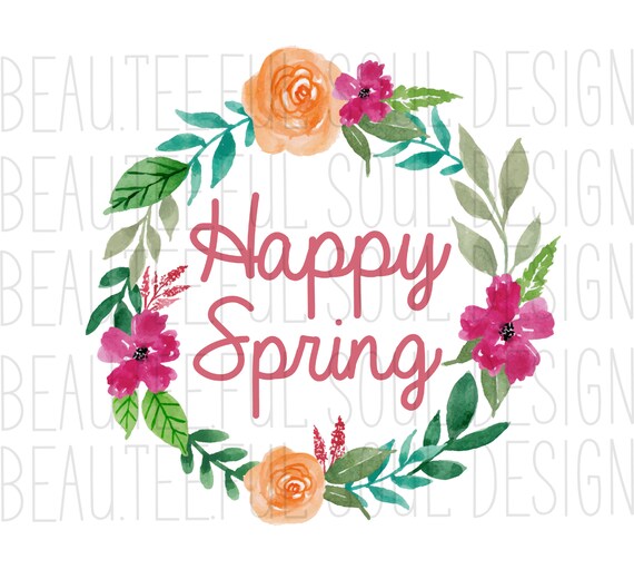 Happy Spring INSTANT DOWNLOAD Digital PNG File | Etsy
