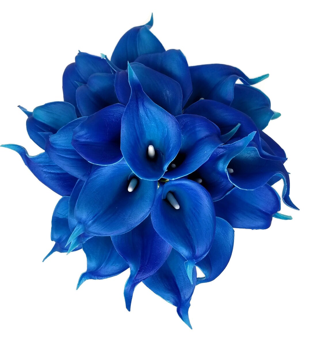 USA SELLER Pacific Blue Real Touch 18 Pcs Artificial PU Calla Lily ...