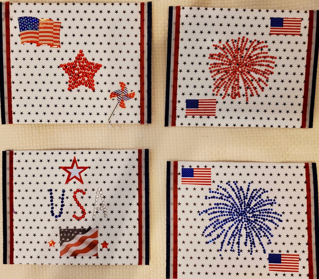 Set of 8 Patriotic July 4th Handmade Blank Cards With Envelopes - Etsy