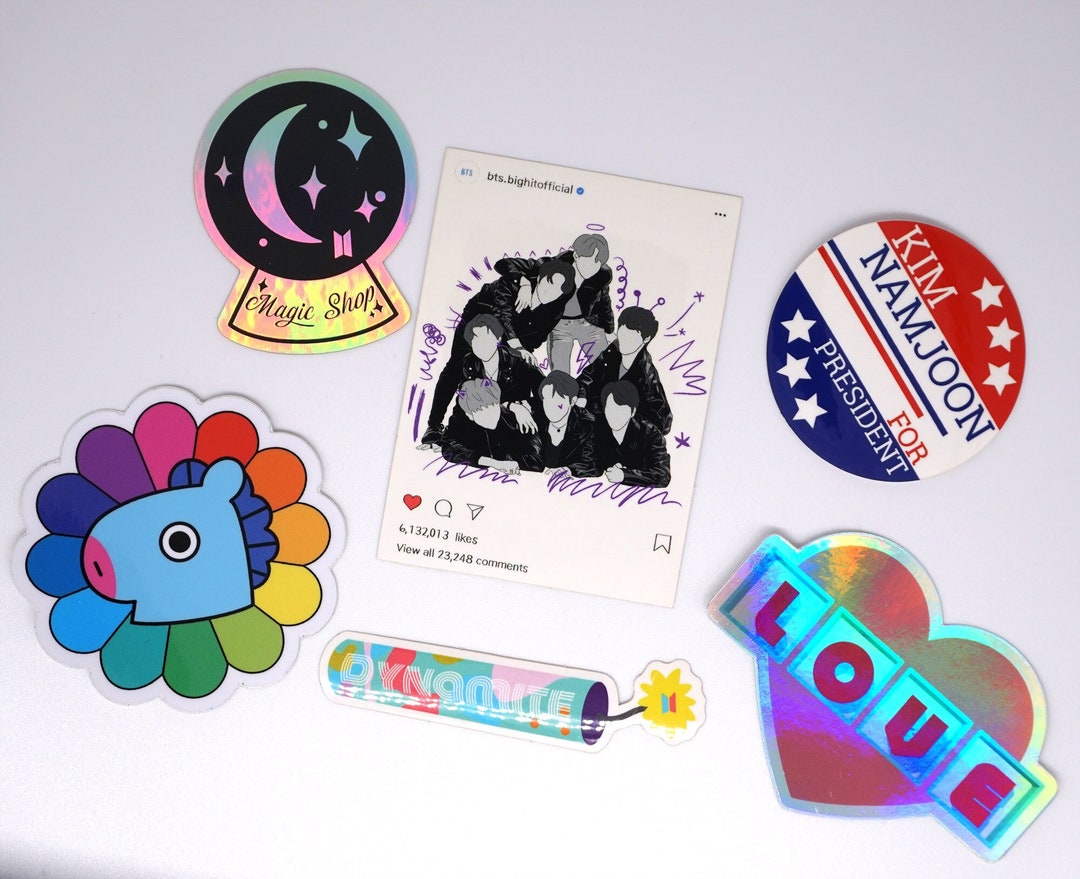 BTS Vinyl Stickers | Boy With Luv Magic Shop Dynamite Hobi Namjoon for ...