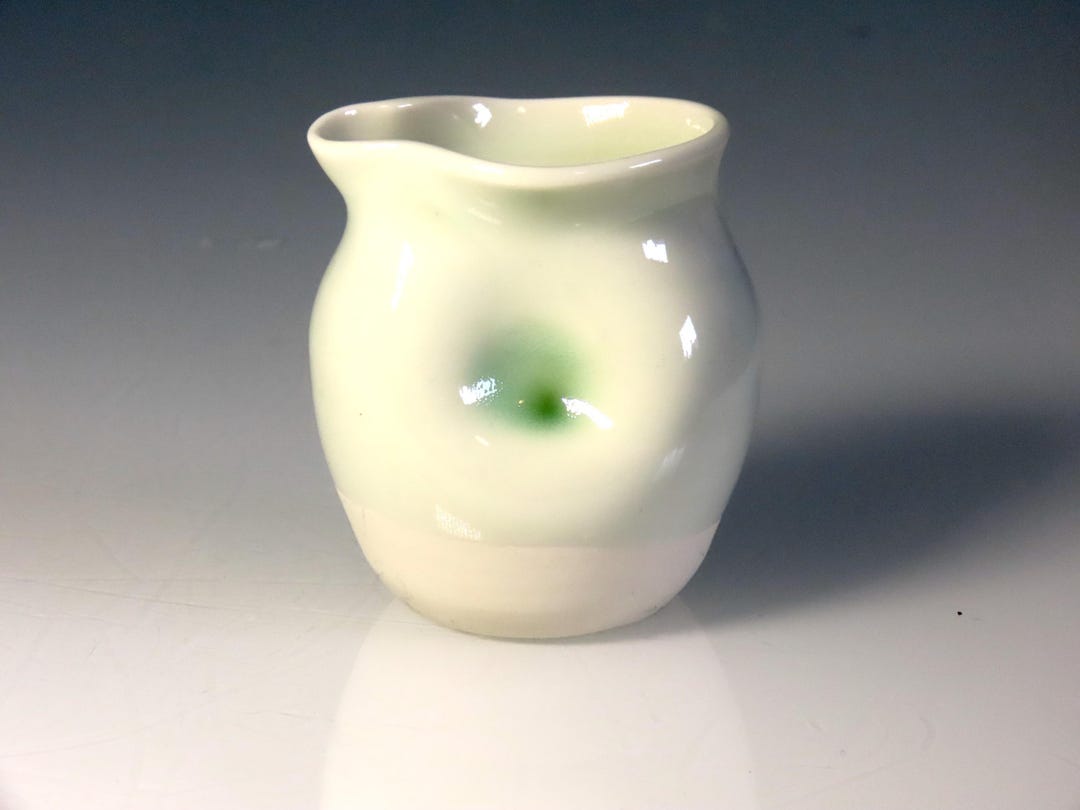 Porcelain Dimple Jug With Green Spot. Hand Thrown Porcelain, Made in ...