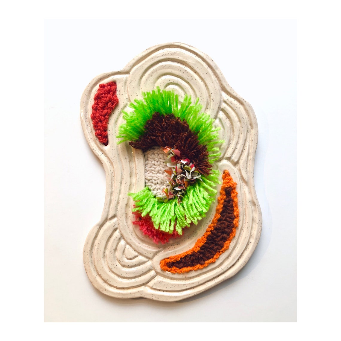 Concentric Amoeba Mixed Media Wall Art With High Fire Ceramic Clay ...