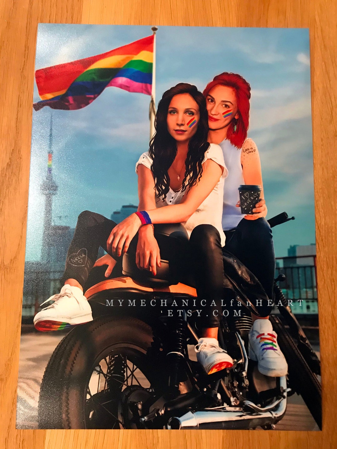A4 Wayhaught LGBTQ Pride Motorcycle Photomanipulated Fanart Print - Etsy