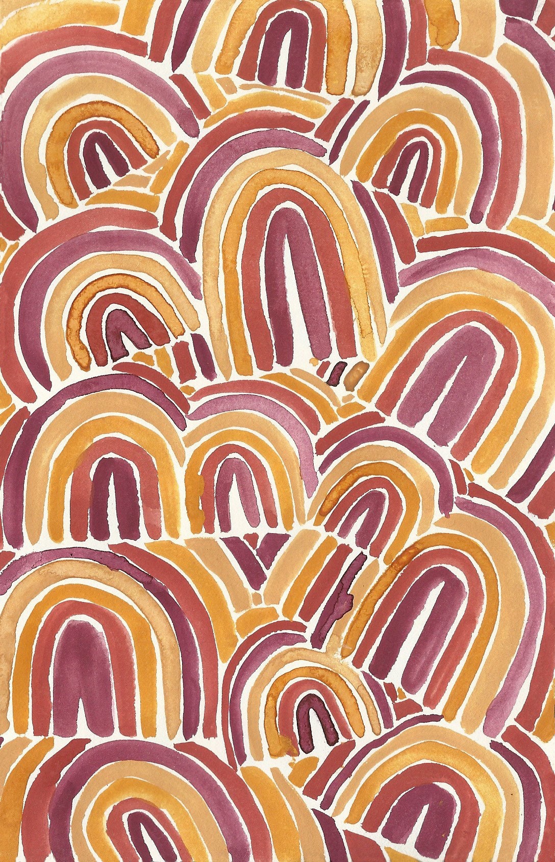 Original Art Print Orange Rainbows - Etsy