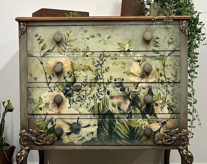 Froggy Meadow Greens A1 Fiber Decoupage Paper Redesign With Prima 23 ...