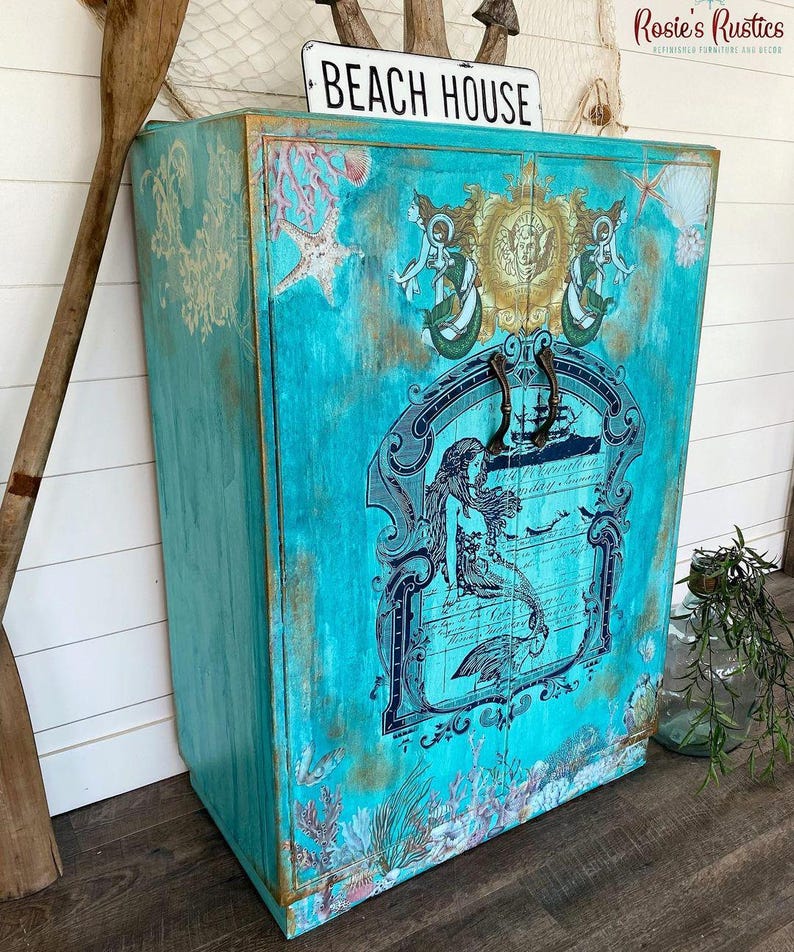 Mermaid Decor Transfer - Redesign With Prima Furniture Decal - Etsy
