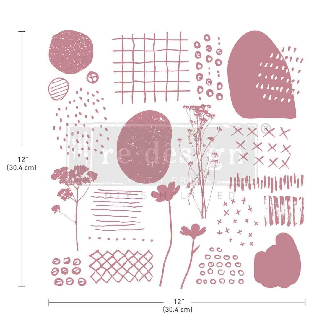 Abstract Scribbles Decor Stamps - Redesign With Prima Craft Stamp - Etsy