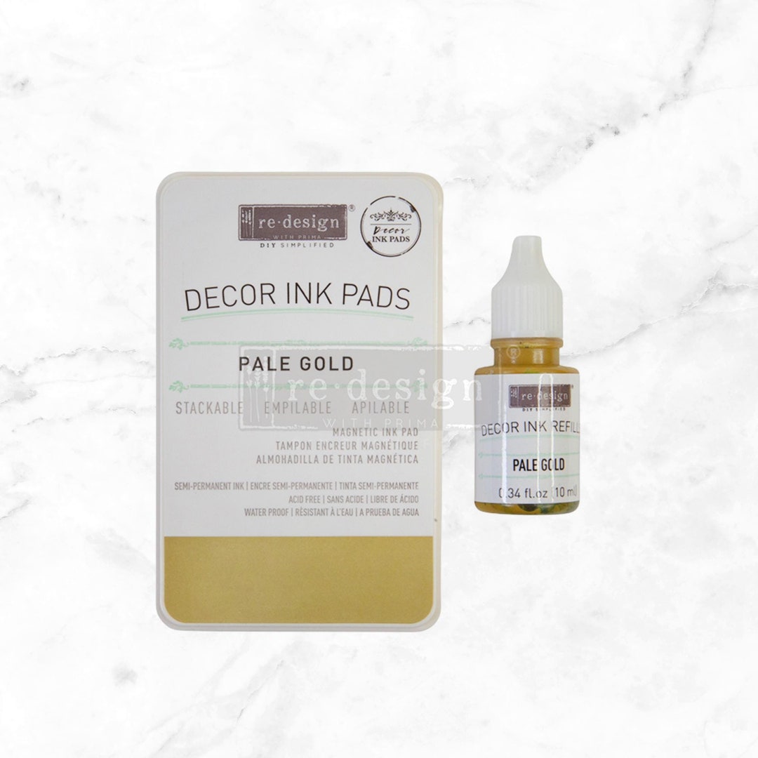 Pale Gold Ink Pad for Redesign With Prima Decor Stamps - Magnetic ...