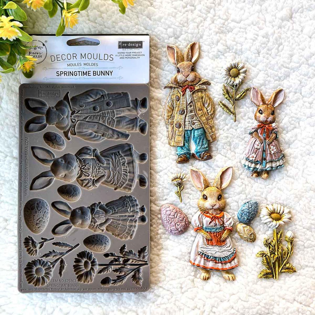 Springtime Bunny Silicone Mold - Redesign With Prima Decor Mould ...