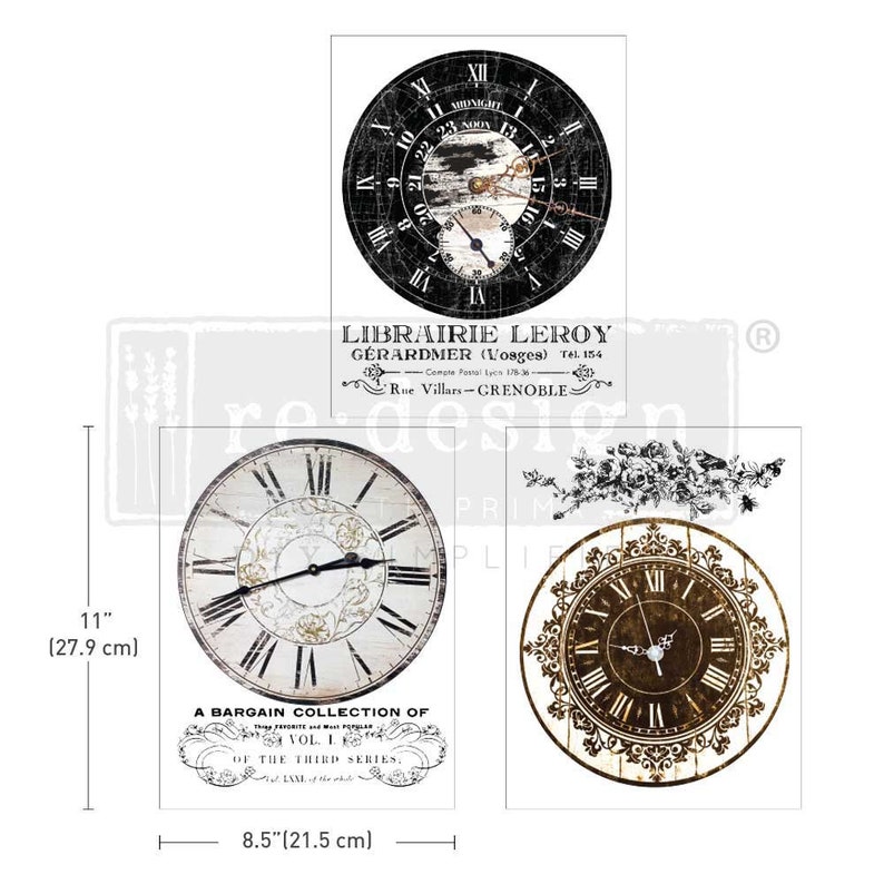 Vintage Clocks Furniture Transfer - Redesign With Prima Middy Decal ...