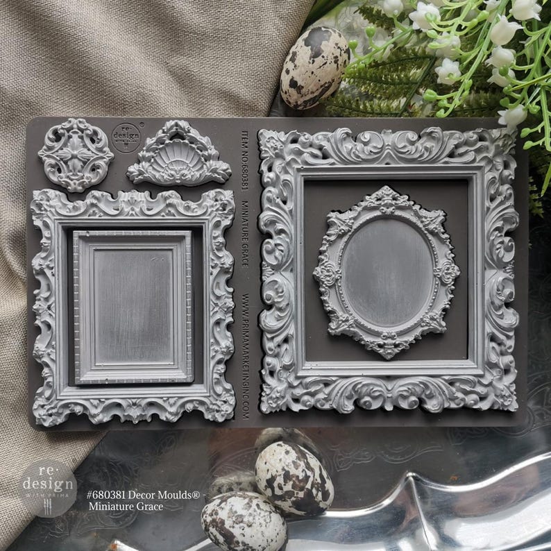 Miniature Grace Silicone Frame Mold - Redesign With Prima Decor Mould ...