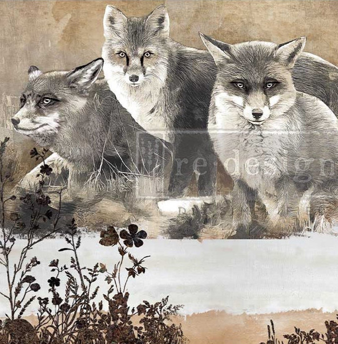 Calm Foxes Fiber A1 Decoupage Paper - Redesign With Prima Decoupage ...