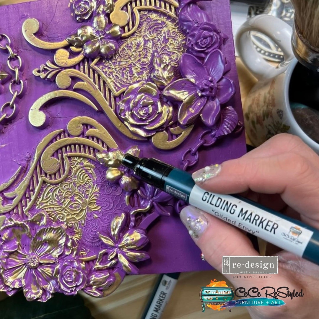 Cece Metallic Gold Gilding Marker - Redesign With Prima - Etsy