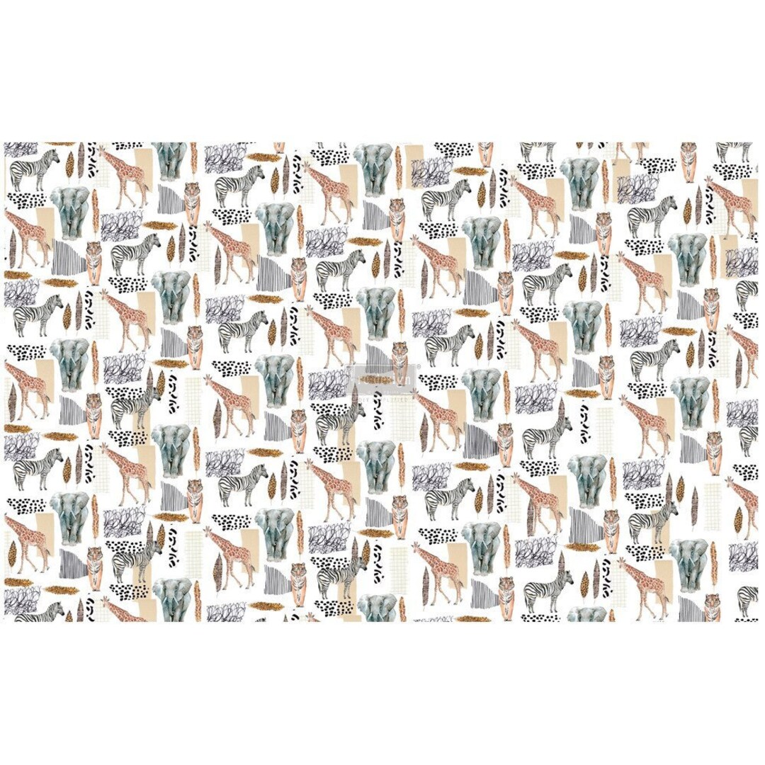 Safari Animals Decoupage Paper - Redesign With Prima Decor Tissue Fiber ...