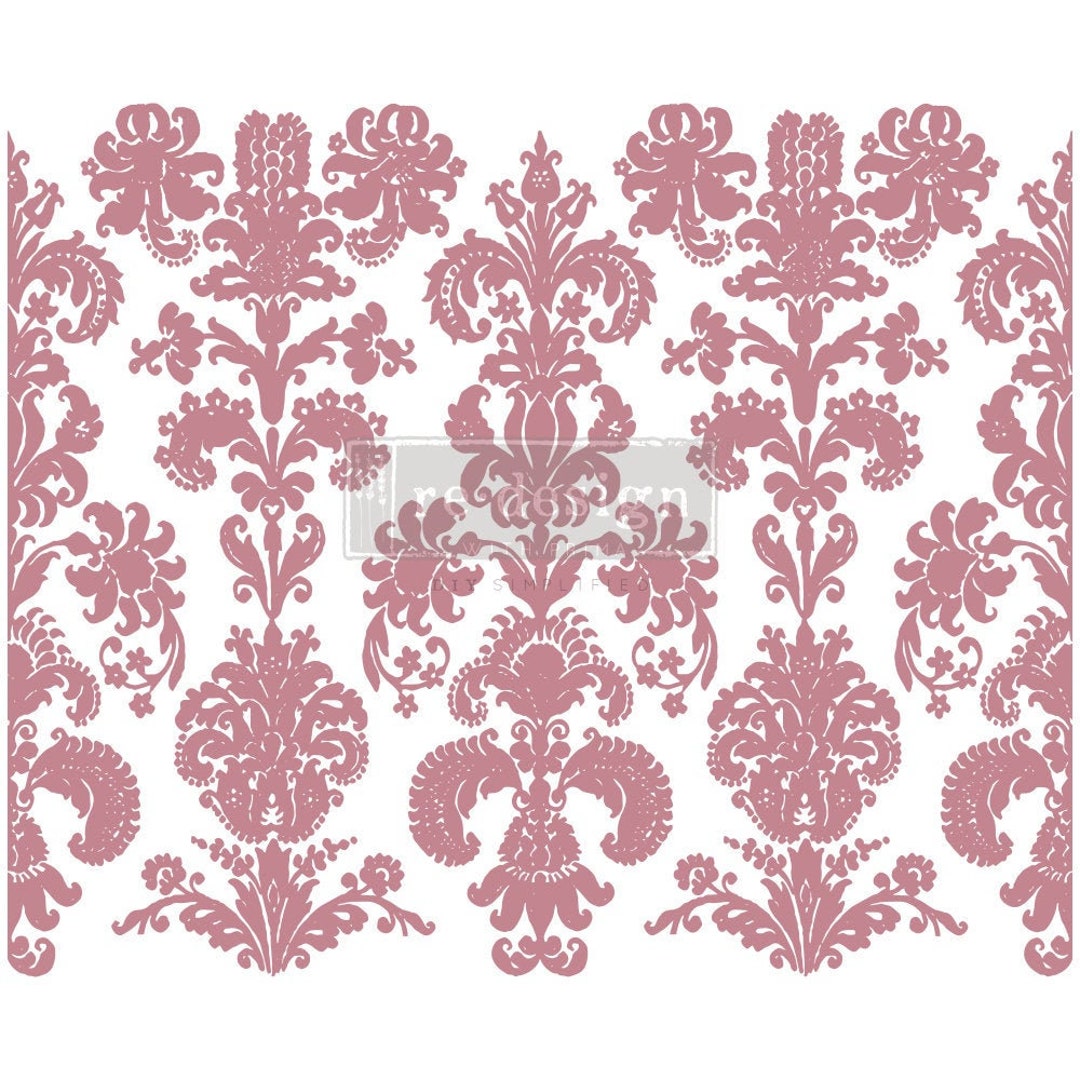 Stamped Damask Decor Stamp: Redesign With Prima, 12"x12" - Etsy