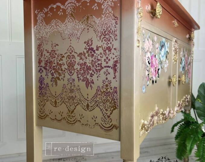 Decor Stencil DISTRESSED WALLPAPER Redesign With Prima Stencil, - Etsy